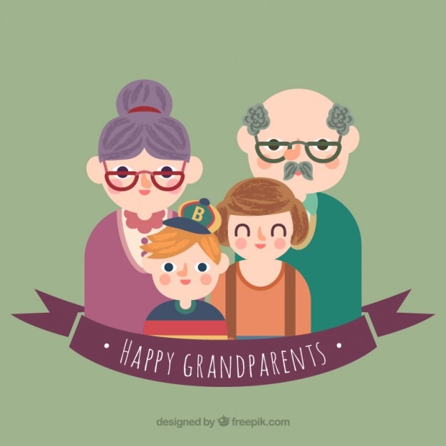 Happy grandparents illustration Vector | Free Download Happy grandparents illustration Vector | Free Download