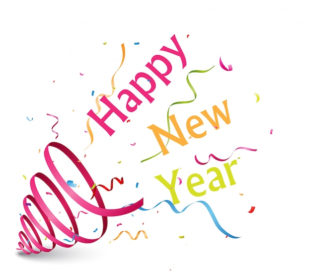 Premium Vector | Happy new year background with confetti Premium Vector | Happy new year background with confetti