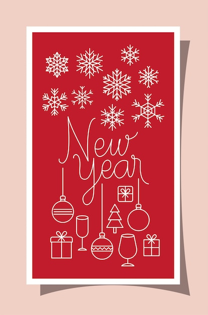 Premium Vector Happy New Year Poster