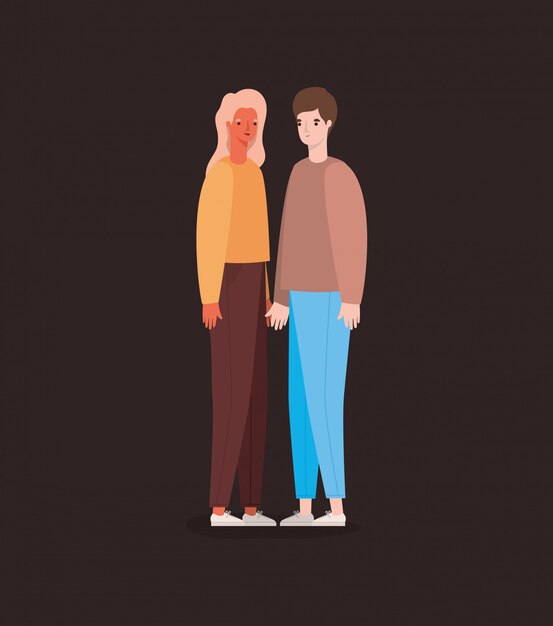 Premium Vector Happy And Sad Woman And Man Avatar Cartoon Design