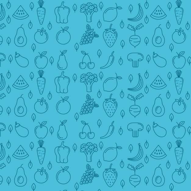 Premium Vector | Healthy food pattern background Premium Vector | Healthy food pattern background