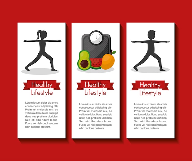 Premium Vector Healthy Lifestyle People Sport Activity Food Fruit
