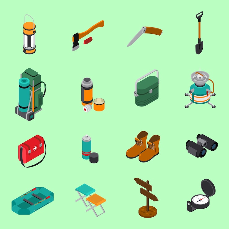 Free Vector | Hiking icons set Free Vector | Hiking icons set