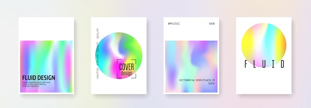 Premium Vector | Holographic cover set. Premium Vector | Holographic cover set.