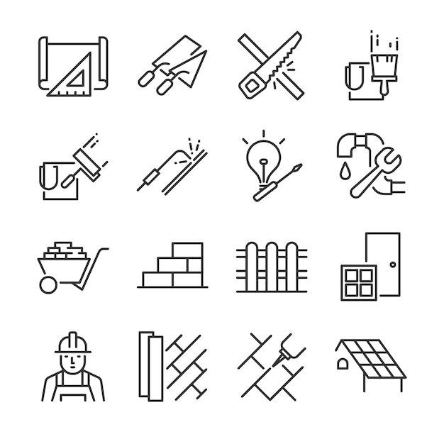Premium Vector | Home renovation icon set. Premium Vector | Home renovation icon set.