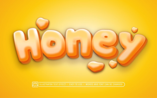 Premium Vector | Honey editable text effect font style Premium Vector | Honey editable text effect font style