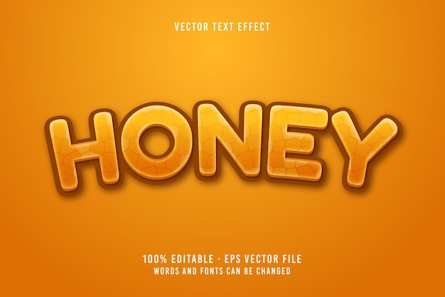 Premium Vector | Honey text editable font effect Premium Vector | Honey text editable font effect