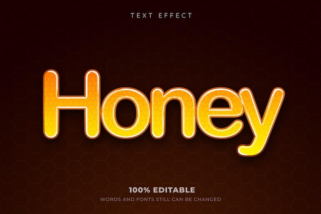 Premium Vector | Honey text effect editable Premium Vector | Honey text effect editable
