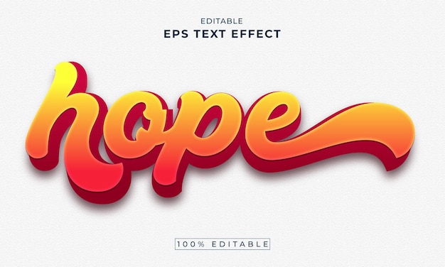 Premium Vector | Hope editable 3d text effect premium vector Premium Vector | Hope editable 3d text effect premium vector