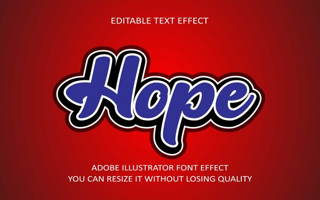 Premium Vector | Hope editable text effect Premium Vector | Hope editable text effect