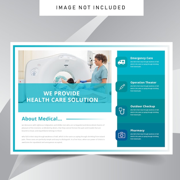 Premium Vector | Horizontal medical brochure vector template Premium Vector | Horizontal medical brochure vector template