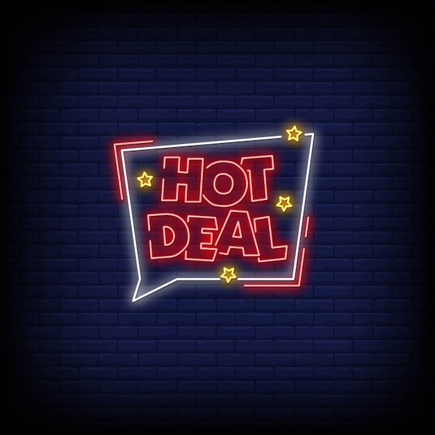 Premium Vector | Hot deal neon signs Premium Vector | Hot deal neon signs