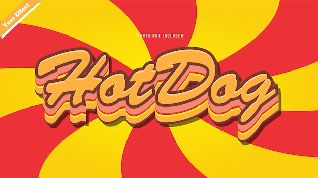 Premium Vector | Hotdog text effect design vector. editable 3d text Premium Vector | Hotdog text effect design vector. editable 3d text