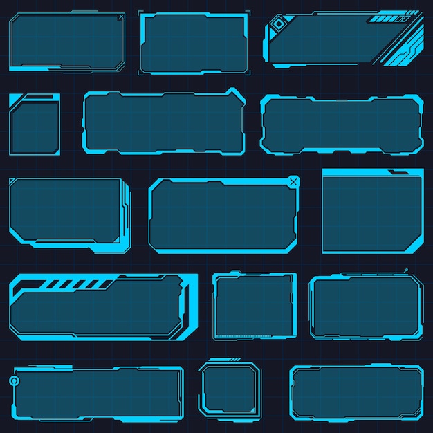 Premium Vector | Hud frames. digital futuristic hud interface panels ... Premium Vector | Hud frames. digital futuristic hud interface panels ...