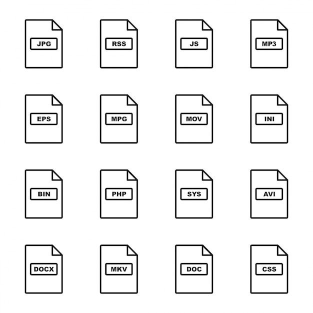 Premium Vector | Icon set of file formats Premium Vector | Icon set of file formats