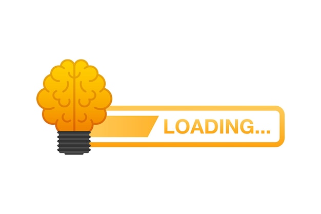 Premium Vector | Idea loading concept with idea brain processed on a ... Premium Vector | Idea loading concept with idea brain processed on a ...