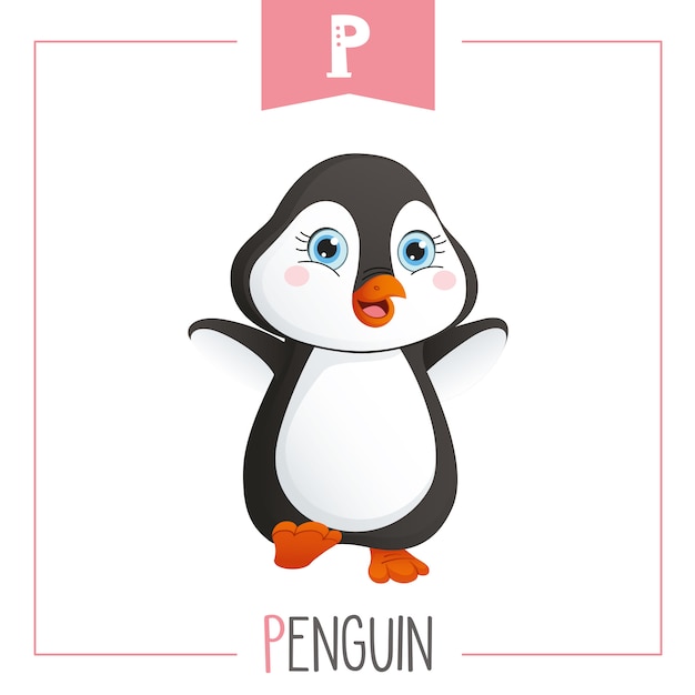 Premium Vector | Illustration of alphabet letter p and penguin Premium Vector | Illustration of alphabet letter p and penguin