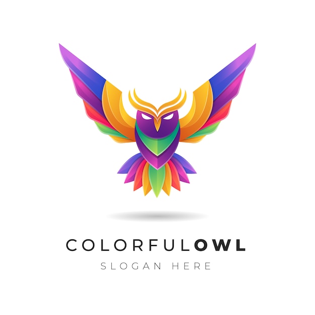 Premium Vector | Illustration of colorful gradient abstract owl bird logo Premium Vector | Illustration of colorful gradient abstract owl bird logo