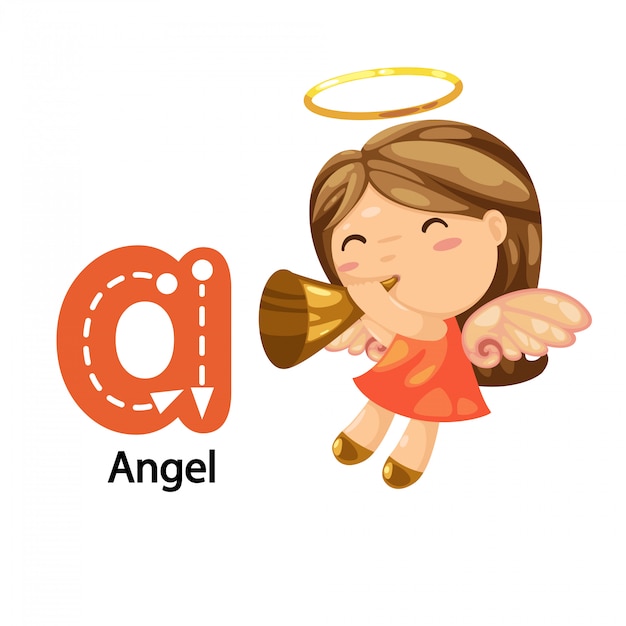 Premium Vector | Illustration isolated alphabet letter a-angel Premium Vector | Illustration isolated alphabet letter a-angel