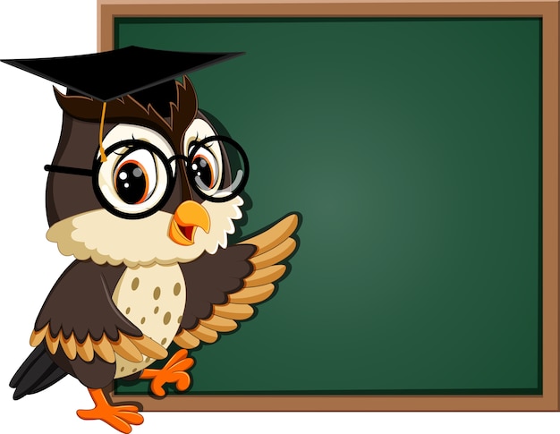 Premium Vector | Illustration of owl teacher at blackboard Premium Vector | Illustration of owl teacher at blackboard