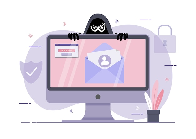 Premium Vector | An illustration of phishing scam, hacker attack on ... Premium Vector | An illustration of phishing scam, hacker attack on ...