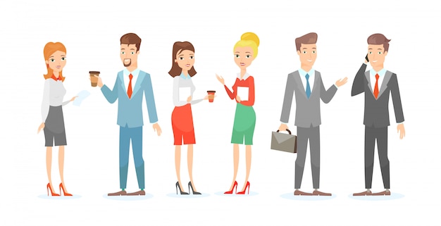 Premium Vector Illustration Set Of Business Characters Talking