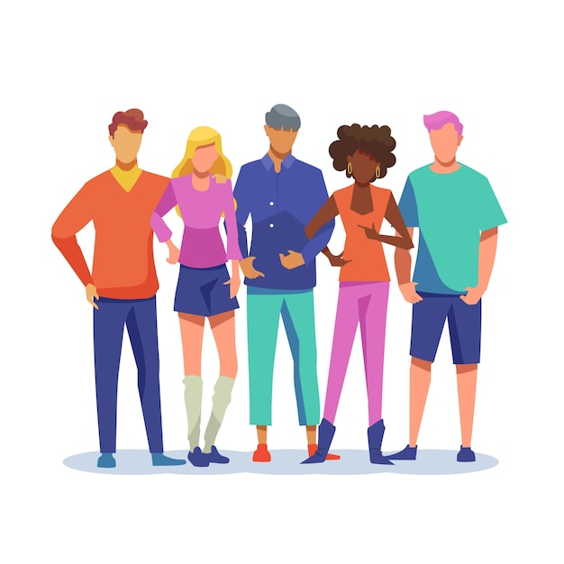 Free Vector | Illustration with young people style Free Vector | Illustration with young people style