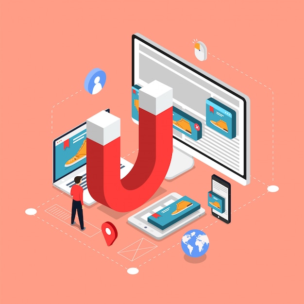Premium Vector | Illustrations concept inbound marketing Premium Vector | Illustrations concept inbound marketing