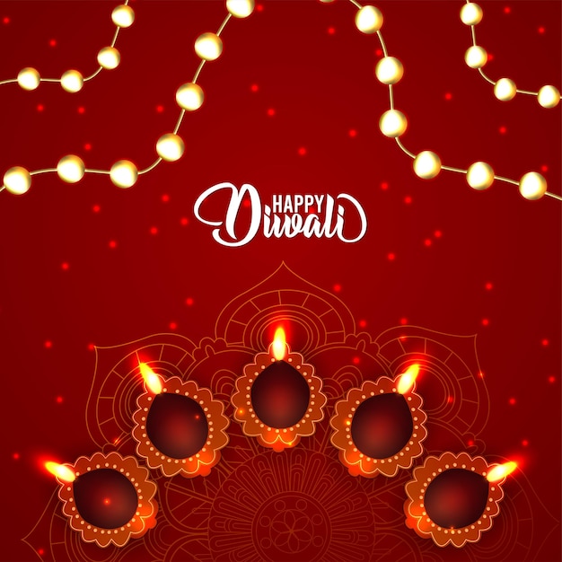 Premium Vector Indian Festival Happy Diwali Celebration Greeting Card