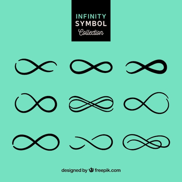 Premium Vector | Infinity symbol collection in black color Premium Vector | Infinity symbol collection in black color