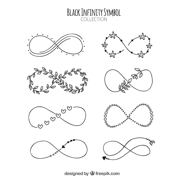 Premium Vector | Infinity symbol collection in black color Premium Vector | Infinity symbol collection in black color