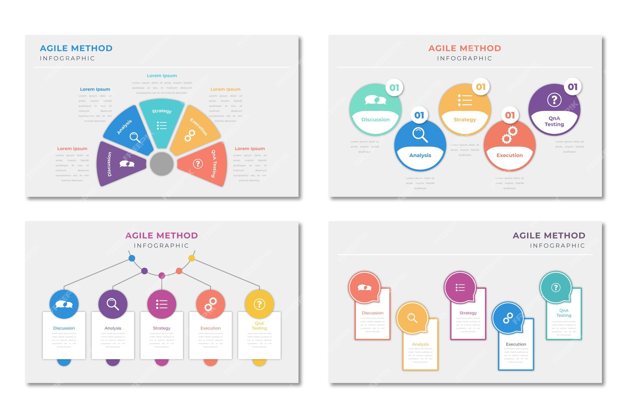 Premium Vector | Infographic agile template Premium Vector | Infographic agile template
