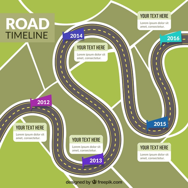 Free Vector | Infographic timeline concept with road Free Vector | Infographic timeline concept with road