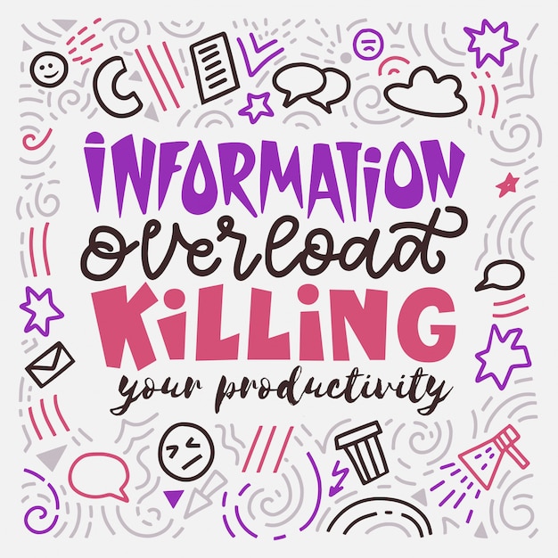 Premium Vector | Information overload killing your productivity. Premium Vector | Information overload killing your productivity.