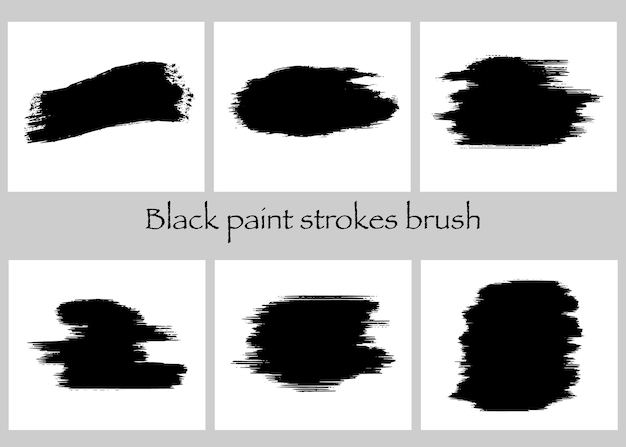 Premium Vector | Inked paint brush strokes set Premium Vector | Inked paint brush strokes set