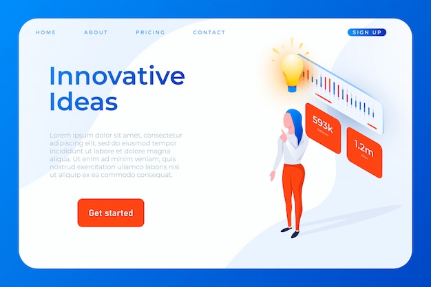 Premium Vector | Innovative ideas web template Premium Vector | Innovative ideas web template