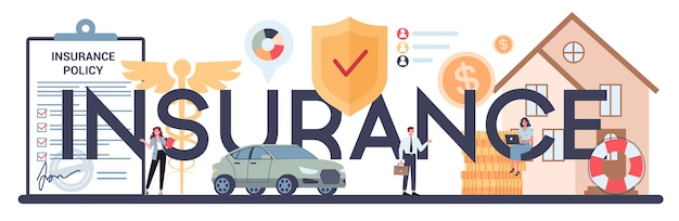 Premium Vector | Insurance typographic header Premium Vector | Insurance typographic header
