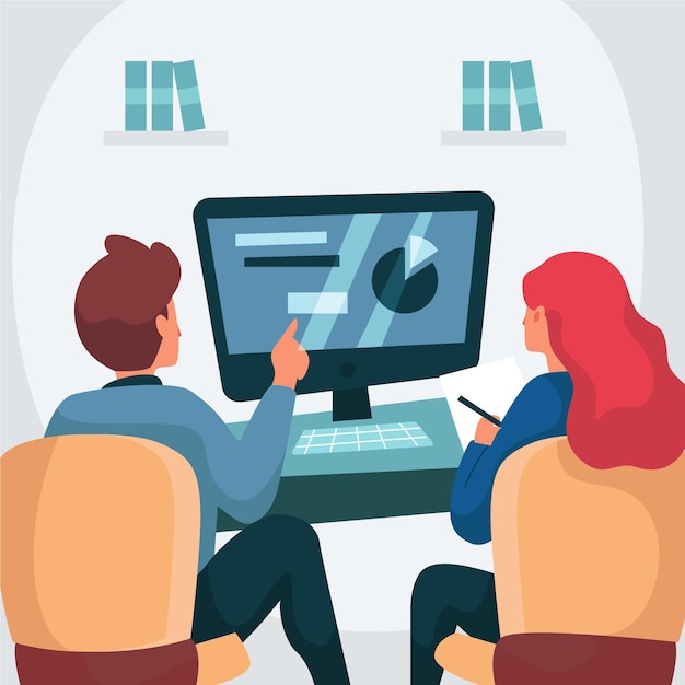 Premium Vector | Internship job illustration Premium Vector | Internship job illustration