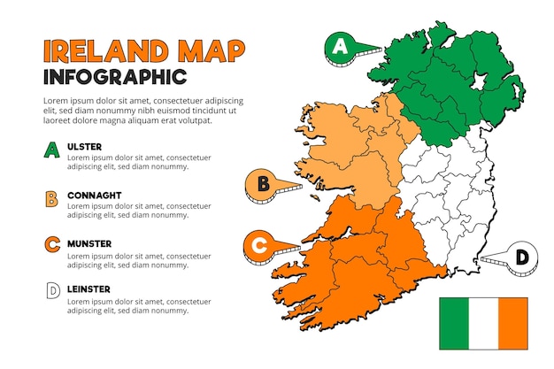 Free Vector | Ireland map infographic Free Vector | Ireland map infographic