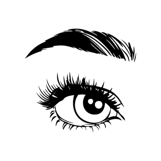 Premium Vector | Isolated black and white female eyes Premium Vector | Isolated black and white female eyes