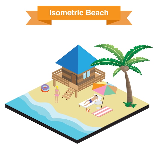 Premium Vector | Isometric beach vector. Premium Vector | Isometric beach vector.