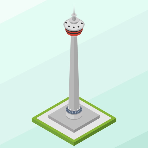 Premium Vector | Isometric calgary tower building Premium Vector | Isometric calgary tower building
