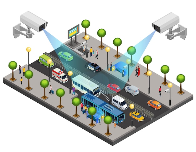 Premium Vector | Isometric city security system concept with cctv ... Premium Vector | Isometric city security system concept with cctv ...