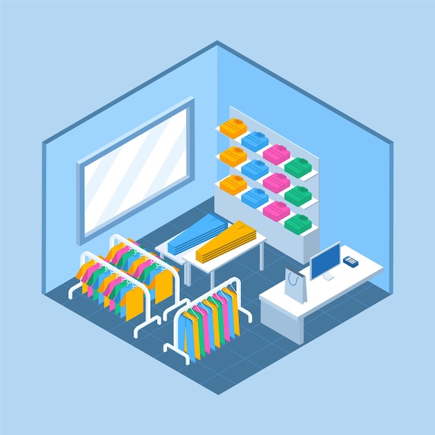 Free Vector | Isometric clothing store concept Free Vector | Isometric clothing store concept