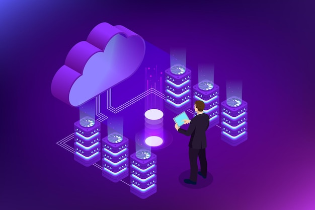 Premium Vector | Isometric cloud computing concept. isometric cloud ... Premium Vector | Isometric cloud computing concept. isometric cloud ...