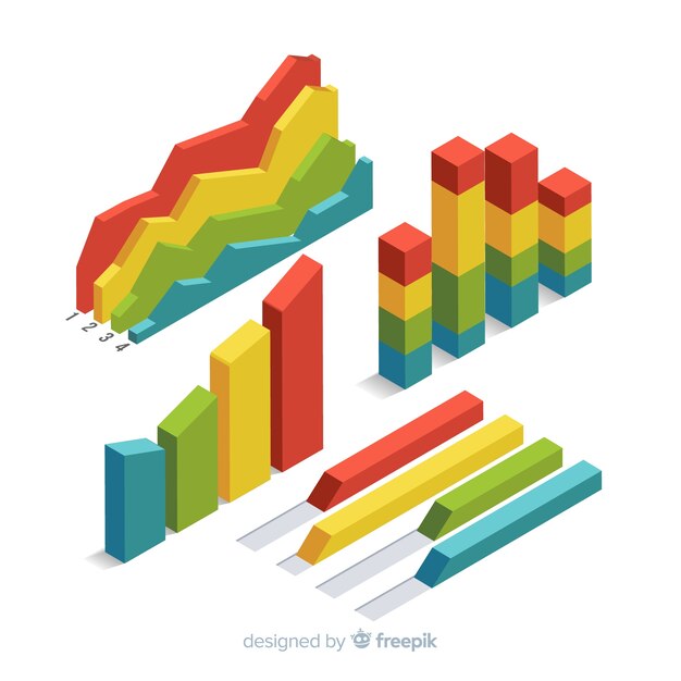 Free Vector | Isometric collection of infographic elements Free Vector | Isometric collection of infographic elements