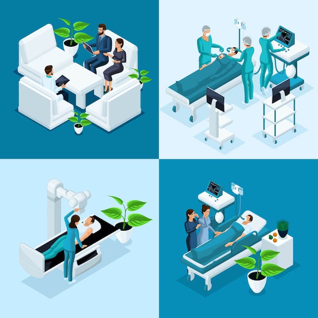 Premium Vector Isometric Concept Hospital Medical Mri Scan