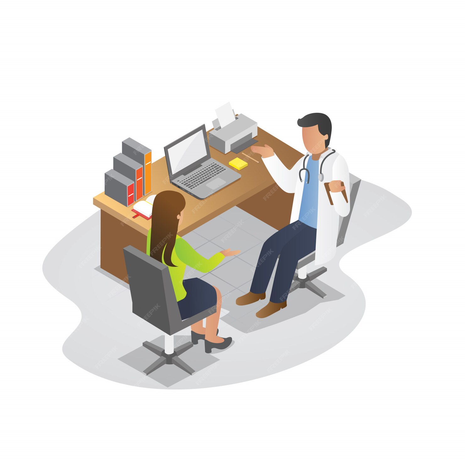 Premium Vector | Isometric consultation with doctor Premium Vector | Isometric consultation with doctor