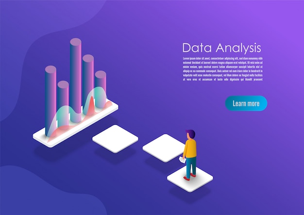 Premium Vector | Isometric data analytics concept banner. Premium Vector | Isometric data analytics concept banner.