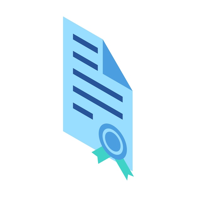Premium Vector Isometric Icon Representing Certified Document